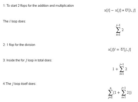 Linear Algebra Mathematical Flop Count Of Column Based Back