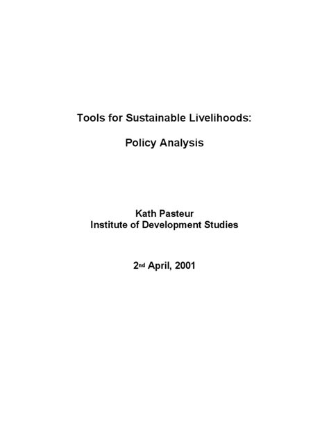 Policy Analysis Tool Pdf Policy Analysis Institution