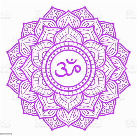 Sahasrara Crown Chakra Symbol Colorful Mandala Vector Illustration Stock Illustration Download