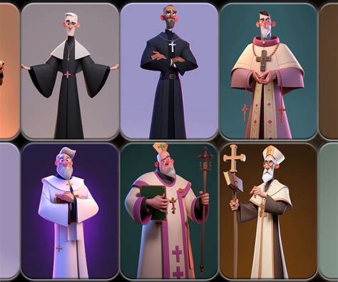 Artstation 200 Stylized Male Priest Reference Pack 4k V25 Artworks