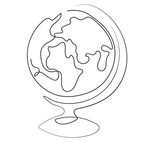 Globe Outline Drawing Vector Art Icons And Graphics For Free Download