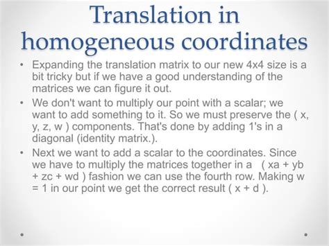 3 D Scaling And Translation In Homogeneous Coordinates Pptx Maps And Navigation