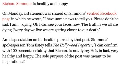 Richard Simmons Dead The Day After His 76th Birthday On The Kill Date 118 Days From Dying