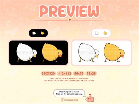 Duck Twerk Animated Emote For Twitch Discord Cute White Duck Yellow Duck Booty Shake Chick