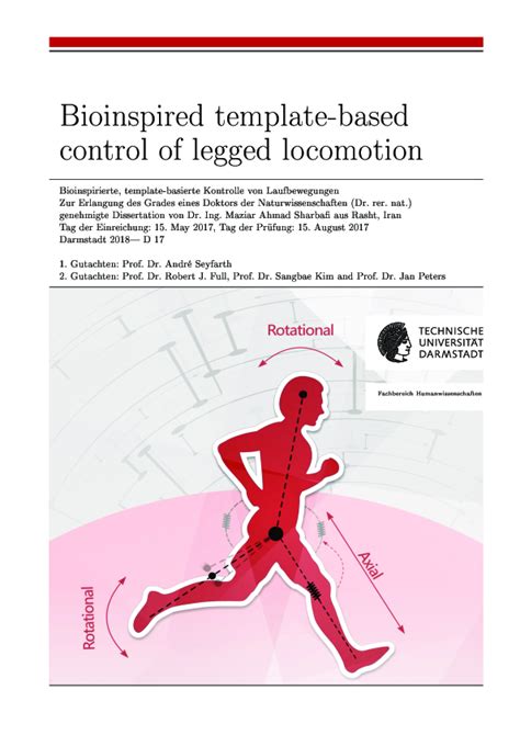 Pdf Bioinspired Template Based Control Of Legged Locomotion