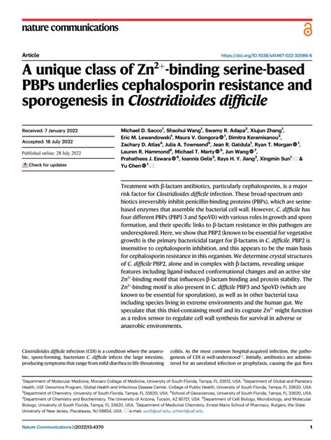 Pdf A Unique Class Of Zn2 Binding Serine Based Pbps Underlies