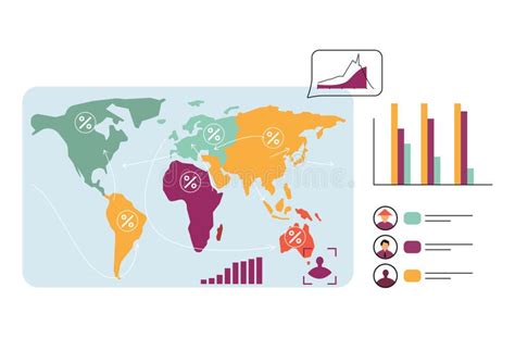 Demographic Statistics Data By Race Vector Infographic World Map