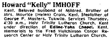 Howard Francis “kelly” Imhoff 1912 1977 Find A Grave Memorial