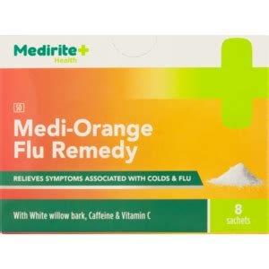 Medirite Medi Orange Flu Remedy Sachets 8 Pack Cold And Flu Medicine