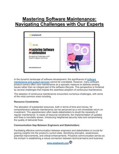 Mastering Software Maintenance Navigating Challenges With Our Expertspdf