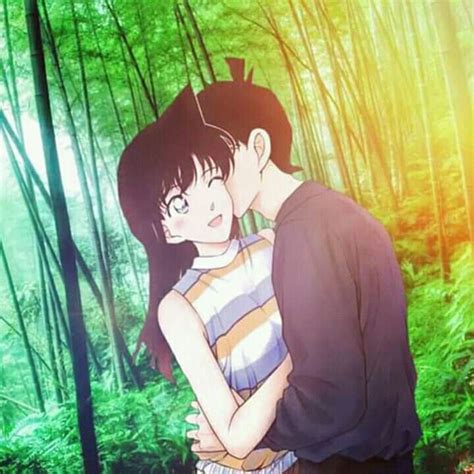 Ảnh Shinichi và Ran Hôn Nhau Đẹp Ngọt Ngào Lãng Mạn