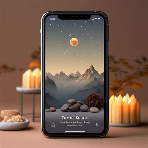 Premium Ai Image Mobile App Layout Design Of Meditation Timer And Journal Calming And