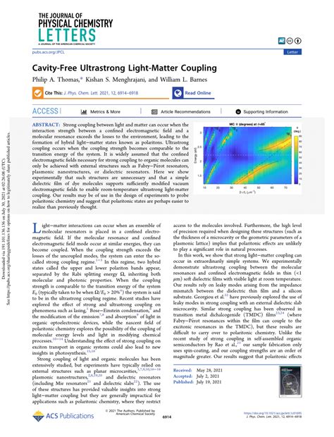 Pdf Cavity Free Ultrastrong Light Matter Coupling