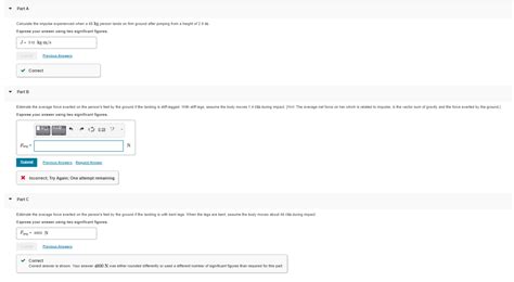 Solved Calculate The Impulse Experienced When A 68 Kg Person