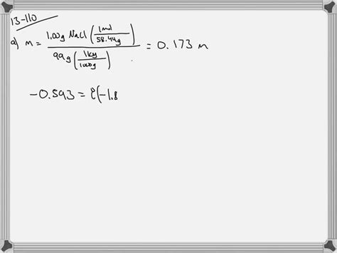Solved Calculate The Molality And Vant Hoff Factor I For The Following Aqueous Solutions A