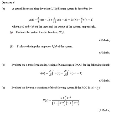 Solved Question A Causal Linear And Time Invariant LTI Chegg