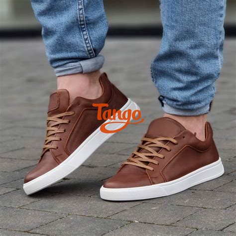 Кеди чоловічі коричневі руді шкіряні модні 40р 265 см Кросівки код