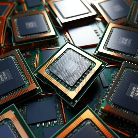 Cluster Of Cpus Central Processor Units Isolated On Neutral