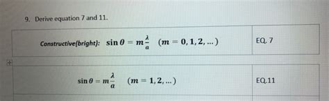 Derive Equation 7 And 11 Constructive Bright Sin