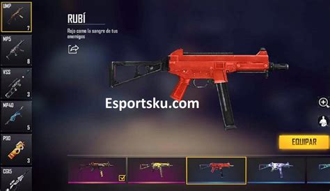 Kapan Resale Skin Ump Ruby Rare Free Fire Ff Esportsku