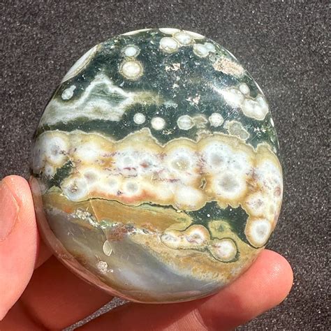 Ocean Jasper Palm Stone Orbicular Jasper Madagascar 6th Vein Etsy
