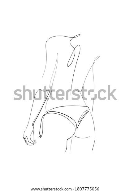 Continuous Line Naked Woman One Line Stock Vector Royalty Free Shutterstock