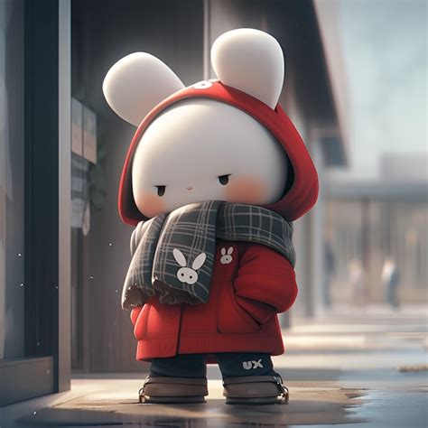 Premium Ai Image A Hyperrealistic Rebbit In Hoody Portrait