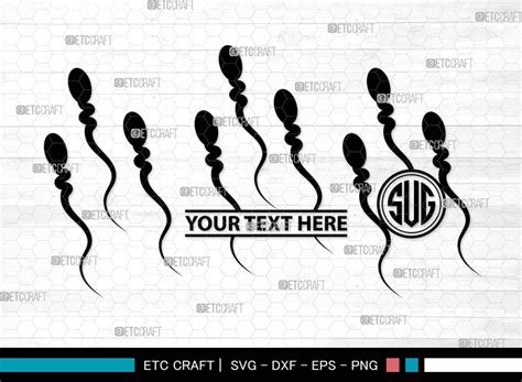 Sperm Monogram Sperm Silhouette Sperm Svg Male Anatomy Svg Semen