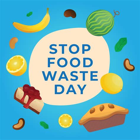 Sluta Mat Avfall Dag Design Mall Bra För Firande Användande Mat Avfall