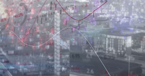Statistical And Stock Market Data Processing Against Aerial View Of