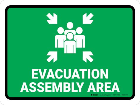 Evacuation Assembly Area Green Landscape Wall Sign