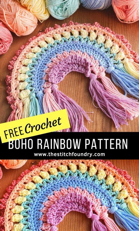 Boho Crochet Rainbow Free Pattern The Stitch Foundry Crochet