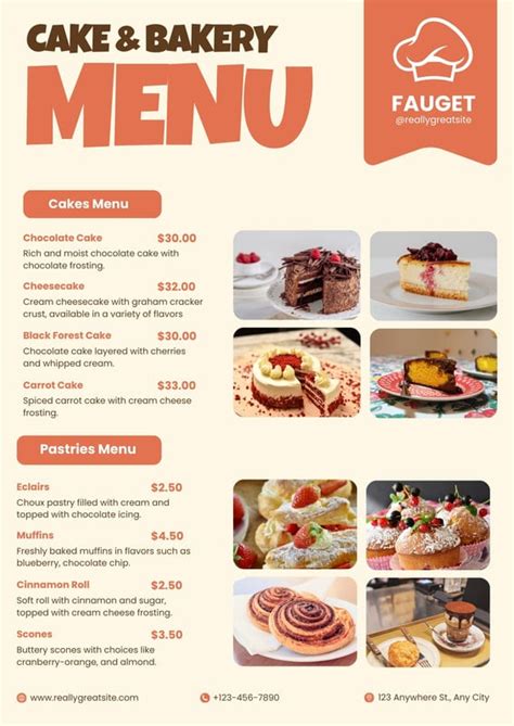 Free And Customizable Delectable Bakery Menu Templates Canva