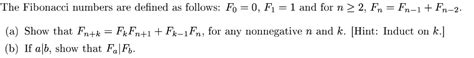 Solved The Fibonacci Numbers Are Defined As Follows F0 0
