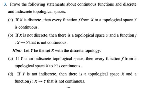 Solved Prove The Following Statements About Continuous