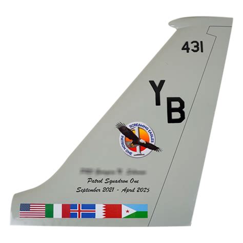 Vp 1 P 8 Poseidon Airplane Tail Flash Custom P 8 Poseidon Aircraft Tail Flash Plaque