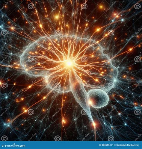 Neuron Network Firing A Network Of Neurons Fires And Communicate Stock