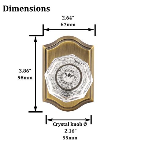 Gobrico Half Dummy Door Knobs In Antique Brassoctagon Crystal Glass Dummy