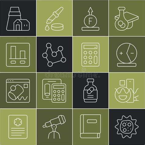 Set Line Virus Basic Geometric Shapes Atom Force Of Physic Formula Chemical Graph Chart