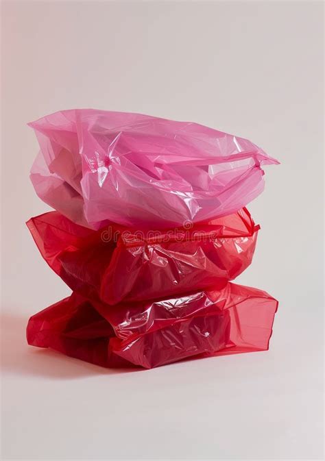 3 Plastic Bags Stacked On Top Of Each Other Stock Image Image Of