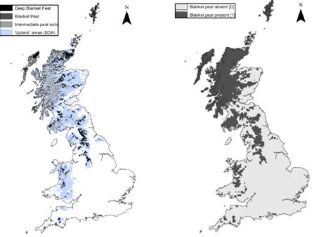 2 Derived Blanket Peat Map For Great Britain A Peat Map For England Download Scientific