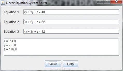 Linear Equation System Solver Download Softpedia