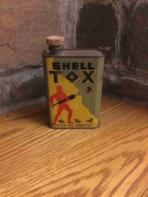 Uk Restoration Rare Shelltox Tin Vintage Petrol Pump Can Restored