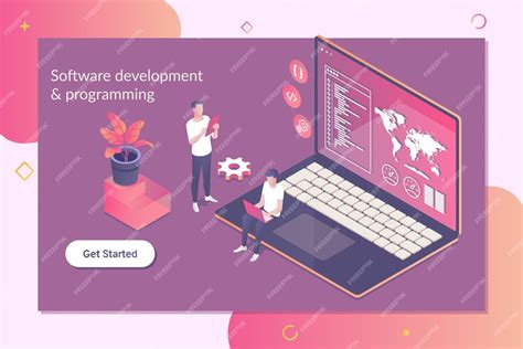 Développement De Logiciel Et Concept De Programmation Vecteur Premium