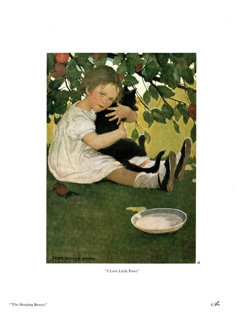 Jessie Willcox Smith Vintage Print I Love Little Pussy Illustration