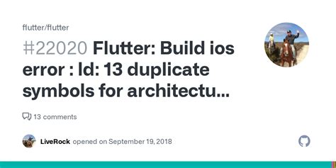 Flutter Build Ios Error Ld Duplicate Symbols For Architecture X Issue