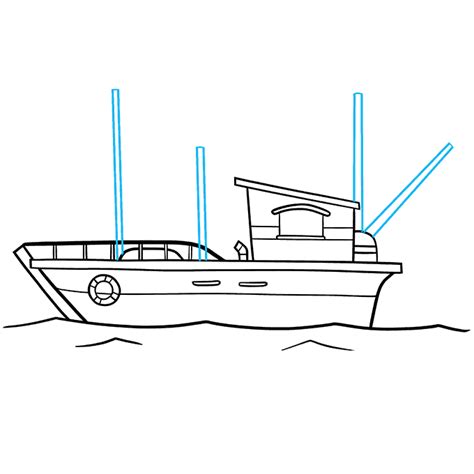 How To Draw A Fishing Boat Really Easy Drawing Tutorial