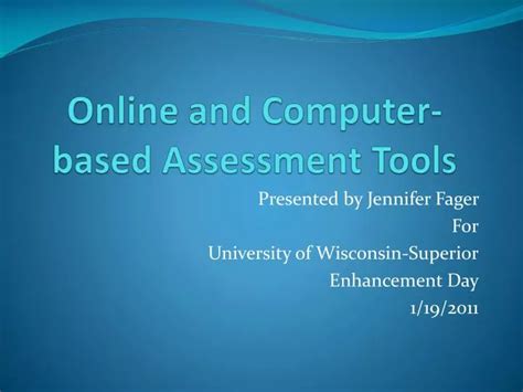 Ppt Online And Computer Based Assessment Tools Powerpoint