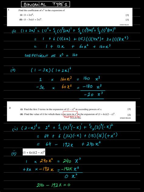 B1 B3 Binomial Worksheets Pdf