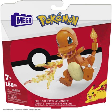 Mega Pokemon Build And Show Charmander Toy Building Set 185 Pieces